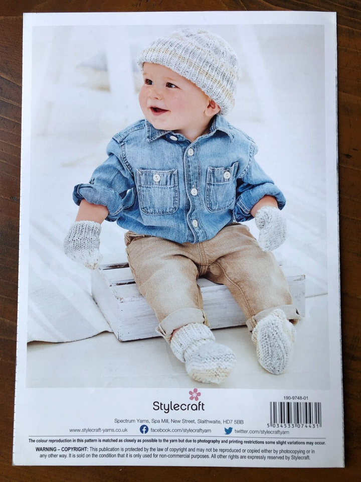 Stylecraft 9748 knitting pattern baby & toddler cot blanket, hat ...