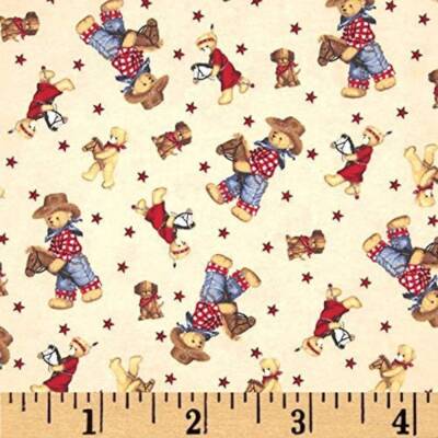 Cozy Flannel "Cowboy Bears" by Fabric Traditions, Cowboys, Western ...
