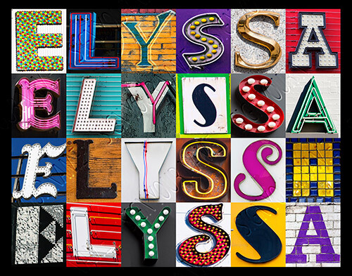 ELYSSA Name Poster featuring photos of actual sign letters | eBay