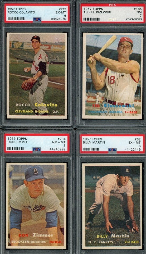 1957 Topps Complete Set EXMT (104 PSA GRADED - 80% FRESH SLABS - TOP ...