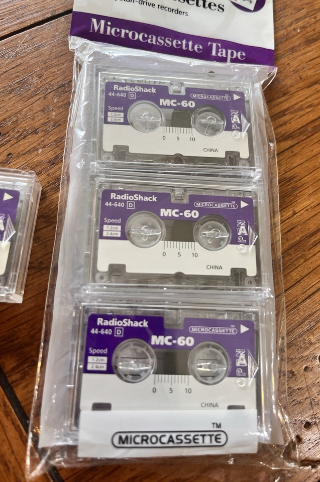 BRAND NEW 3 PACK + 1 LOOSE RADIO SHACK MC-60 MICROCASSETTE TAPES | eBay