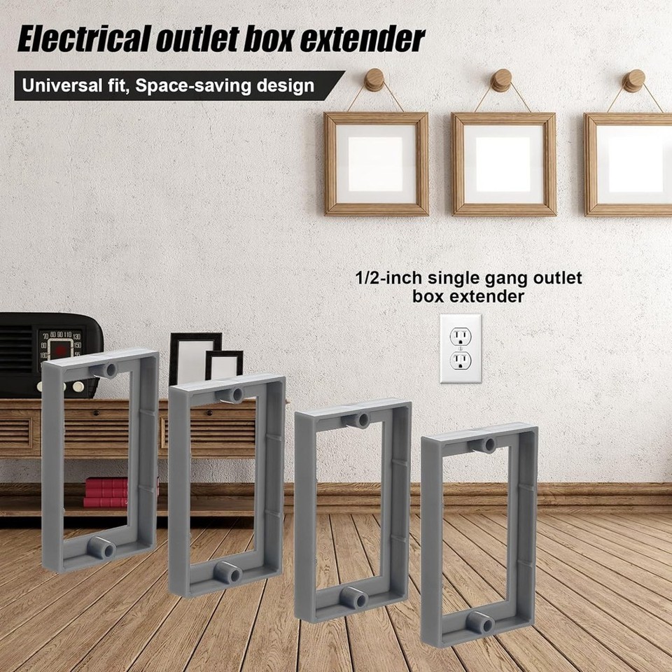 4Pcs 1/2Inch Single Gang Outlet Box Extender,Electrical Outlet ...