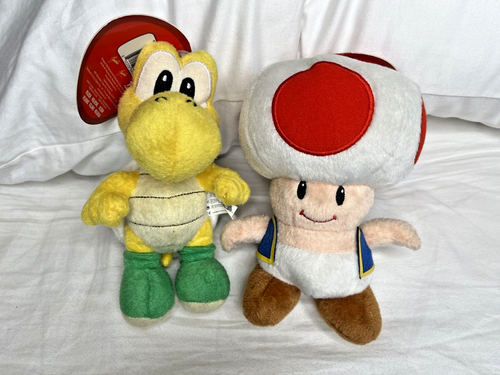 Super Mario Nintendo Toad and Koopa Troopa Plush Lot Goldie New with ...
