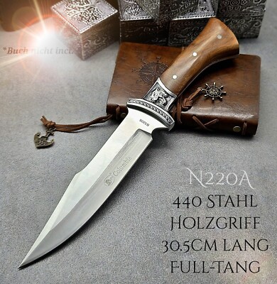 Jagdmesser N-220A | Bowie Gürtel Jagd Angel Outdoor Messer 440 Stahl 30 ...