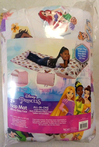 Disney Princess Deluxe Easy Fold Padded Nap Mat Toddler Size 26"x62 ...