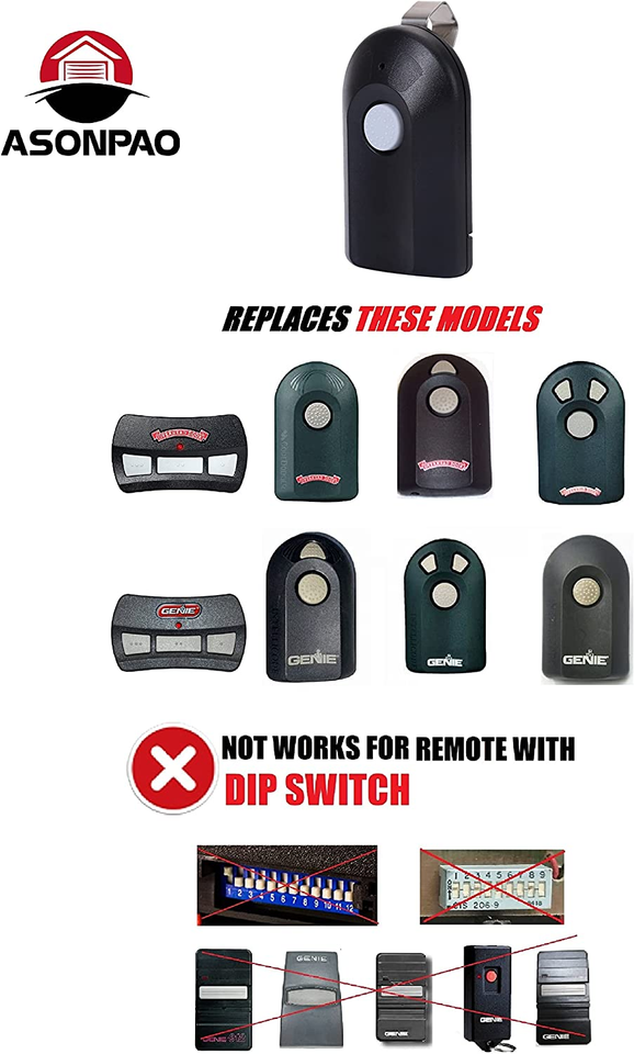 2 for Intellicode Genie&Overhead Door GIT-1/ACSCTG Type 1/ACSCTO Type 1 ...