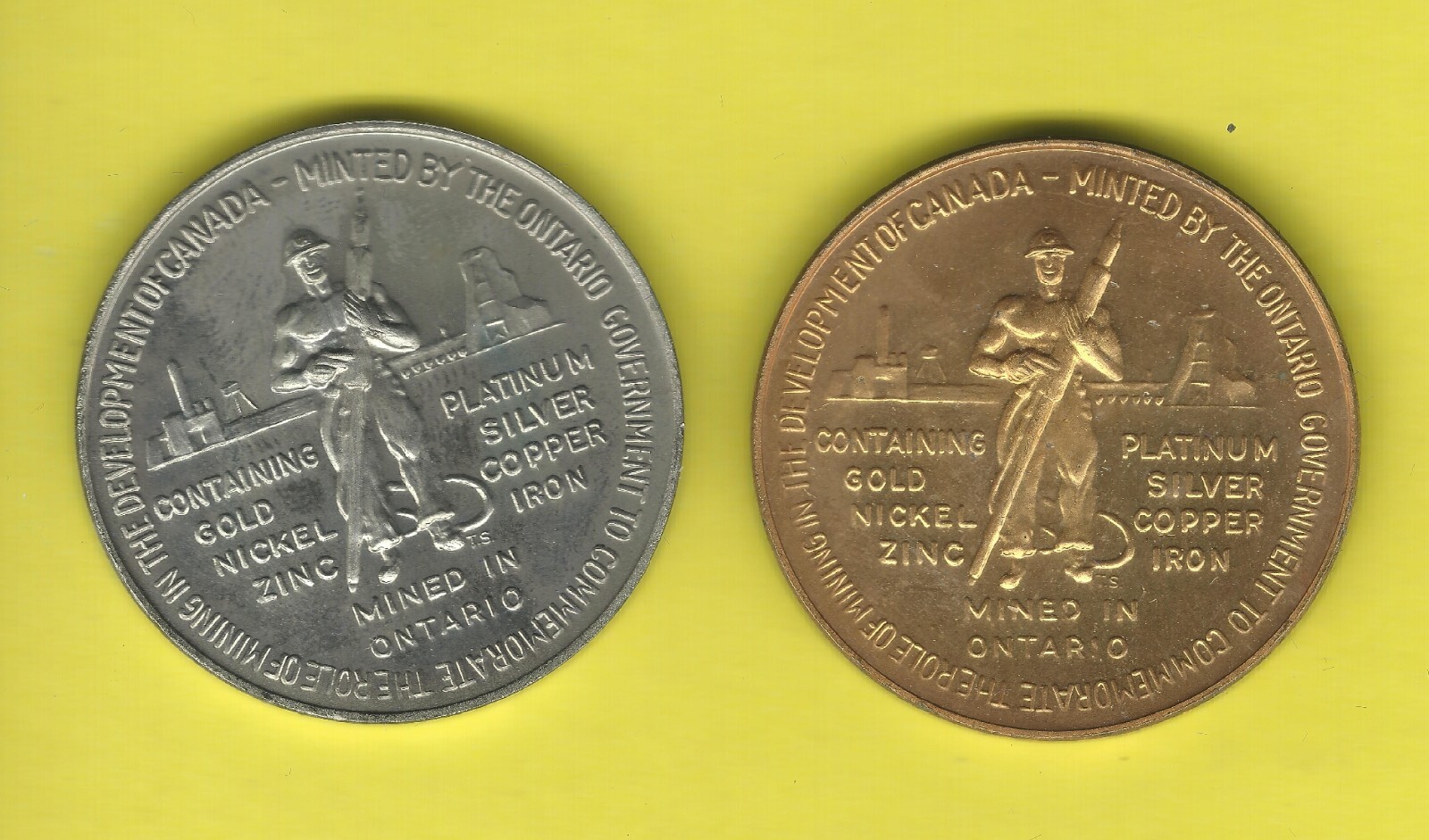 1967 Canada Confederation Token Coin Ontario Role Of Miners In Canada ...