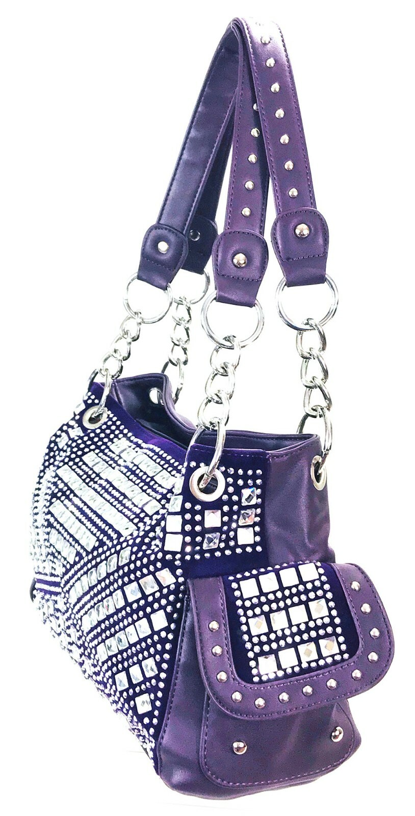 Zzfab Gem Studded Bling Purse Rhinestone Western Purse Purple | eBay