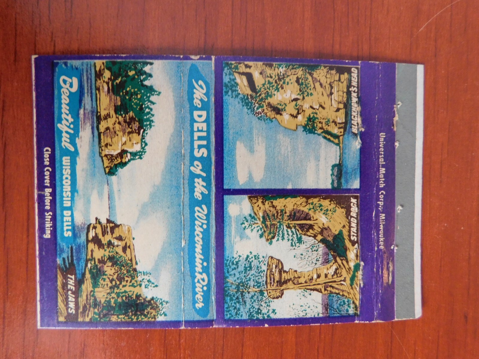 Matchbook cover- Beautiful Wisconsin Dells, Dells of Wisconsin River ...