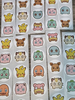 Pokemon 100ct 1 In. Round Stickers | eBay