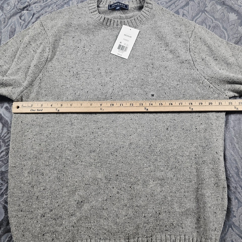 Crown & Ivy Sweater Mens Medium Gray Heavyknit Pullover Crewneck Preppy ...