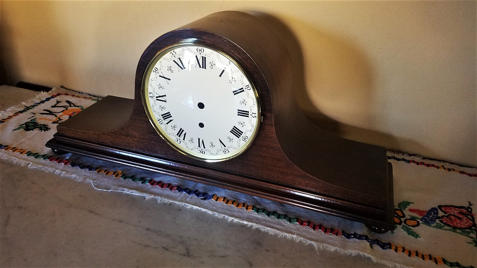 Vintage Mahogany Hammond 124 Humpback Tambour Mantel Shelf Clock Case ...