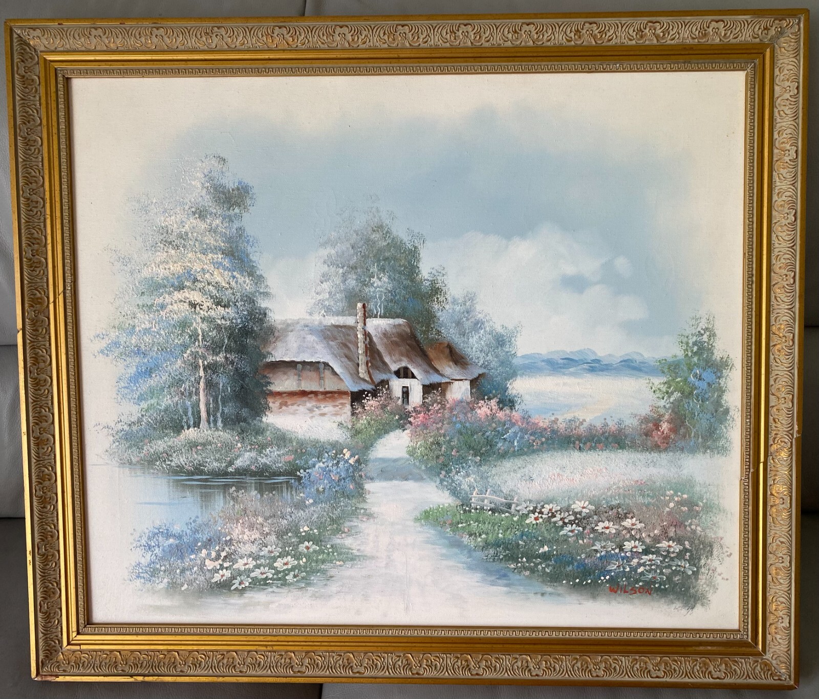 Oil Painting Signed Wilson Landscape 27" x 23" | eBay