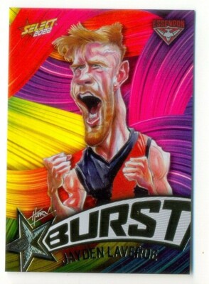2022 AFL Select Footy Stars Star Burst Paint card SBP19 Jayden Laverde ...