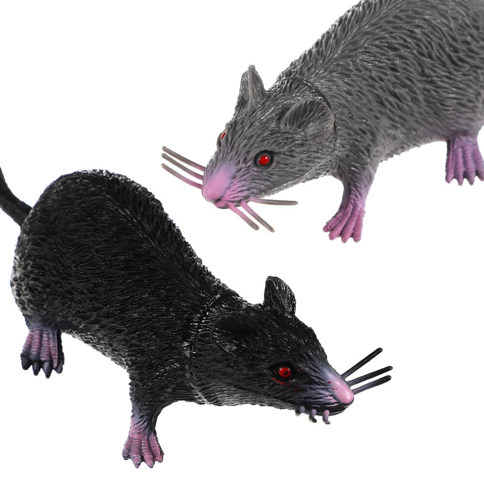 2 Pcs Rodent Toy Stuffed Rat Simulation Mouse Creepy Fake Rats | eBay