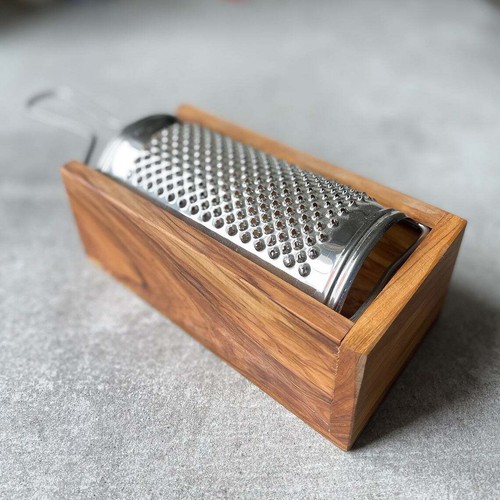 Italian made Cheese Grater With Olive Wood Box | eBay