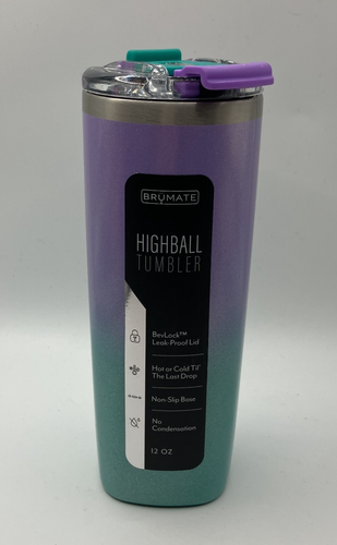 BruMate Highball Tumbler 12 oz Purple and Green Glitter Mermaid | eBay