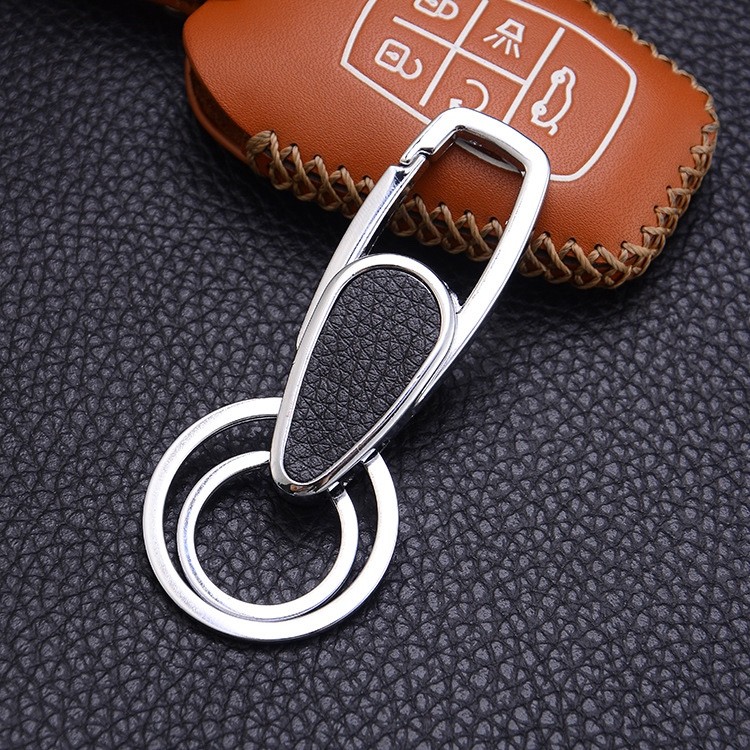 Creative Leather Keychain, Men's Creative Gift Key Chain Pendant, Metal ...