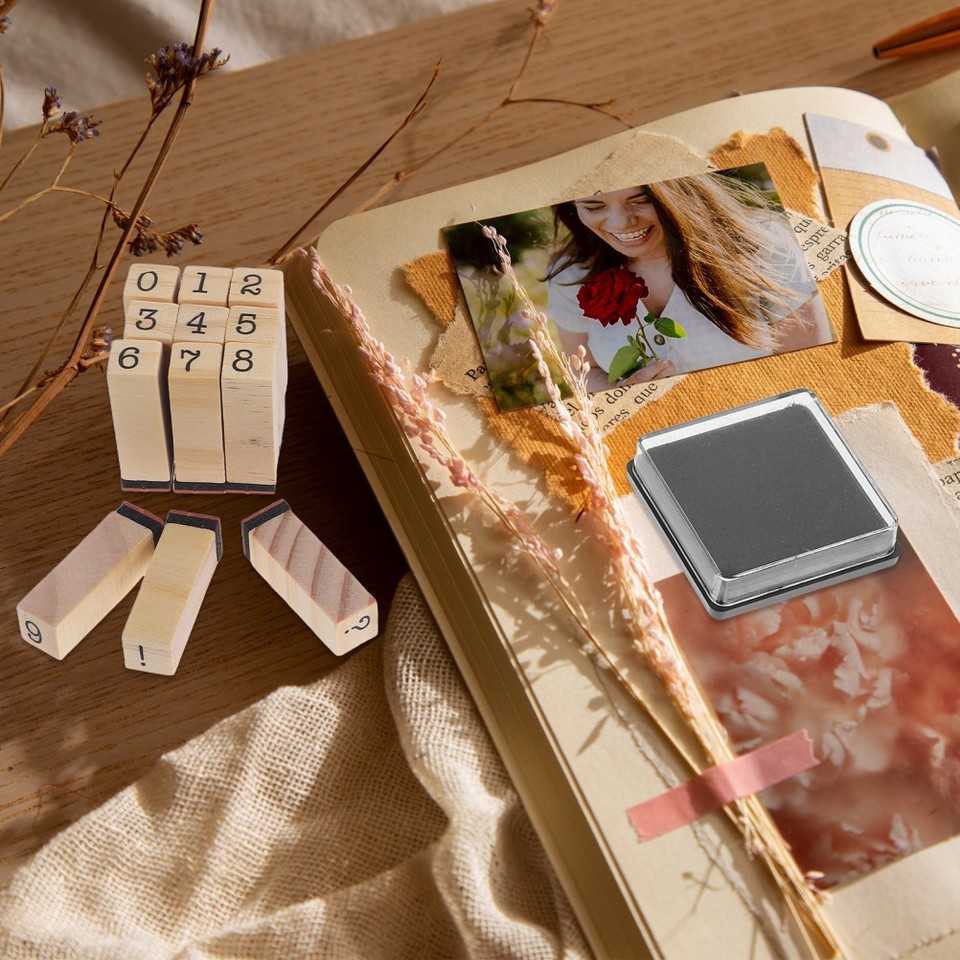 40 Pcs Wood Letter Stamps Set Scrapbooking Stamps for Crafts Journaling ...