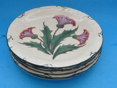 LOT of 6 pcs S.F. & Co England Trentham Art Ware Majolica Floral ...