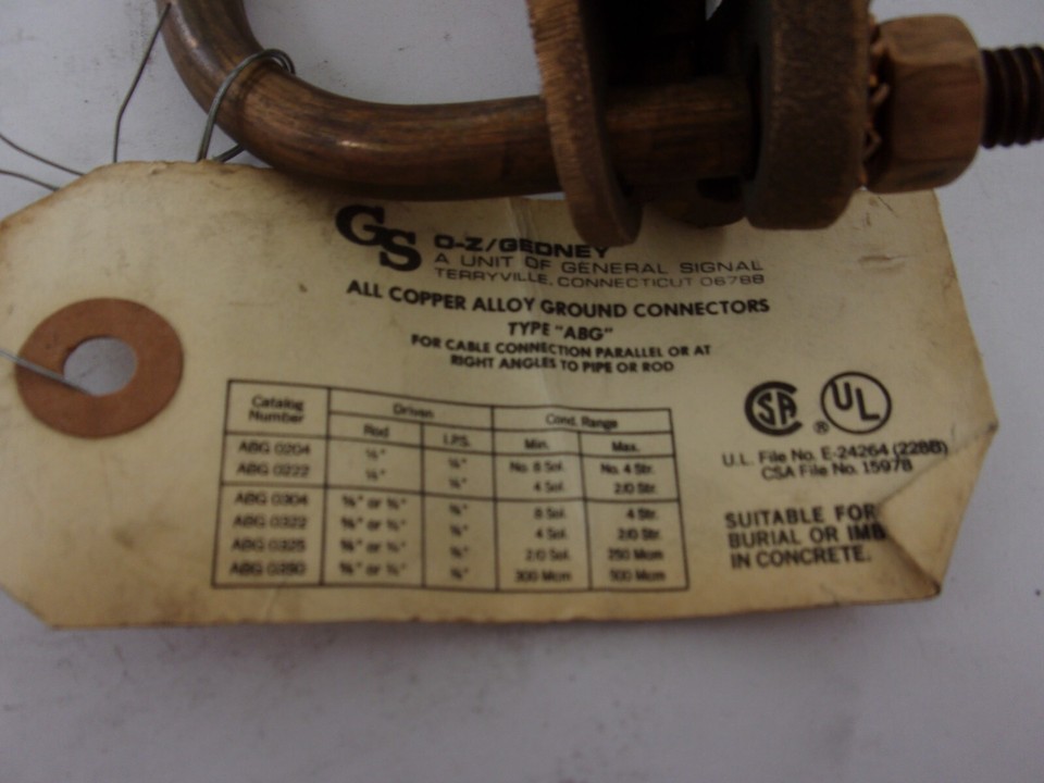 General Signal Electrical Grounding Clamp Connector ABG-1525 ~ New | eBay