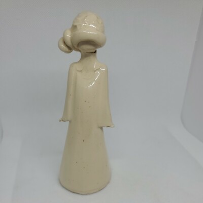 Louise Auger Signed 5.5" Handmade Glazed Porcelain Woman Hat Figurine ...