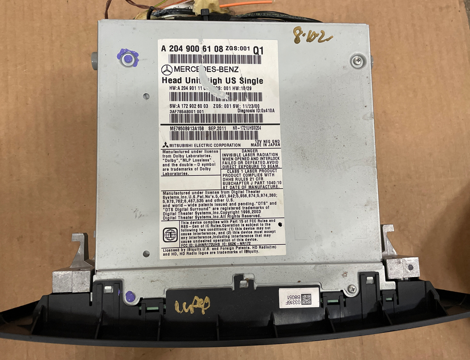 2012-2013 Mercedes W204 C250 C350 OEM Navigation Command Head Unit DVD ...