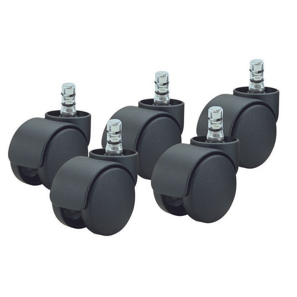 Noiseless Futura Carpet Casters, 7/16" Dia. x 7/8" Long Dual Grip Ring ...