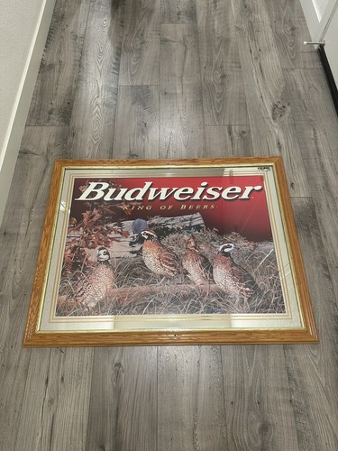 Large Budweiser King Of Beers Northern Bobwhite Quail Bar Mirror 35.25 ...