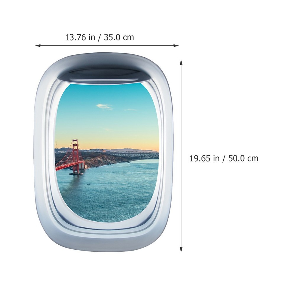 3 Pcs Airplane Wall Sticker Decorative Decal Glass Stickers Faux Window ...