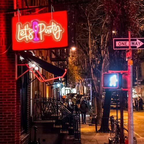 Let's Party Neon Sign, USB Powered, 15.75"×7.48" Let's Party Warm White ...