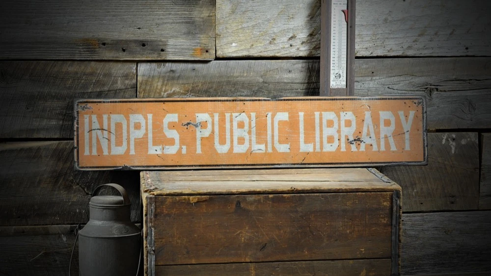 Vintage Library Sign