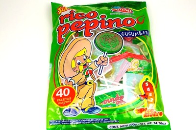 Alteno Super Rico Pepino paleta (cucumber lollipop with chilli) 40-pcs ...