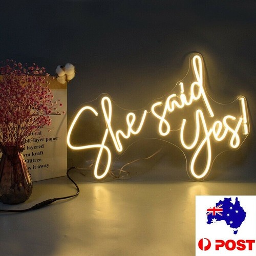 23" She Said Yes LED Neon Light Sign Party Wedding Home Hotel Bedroom ...