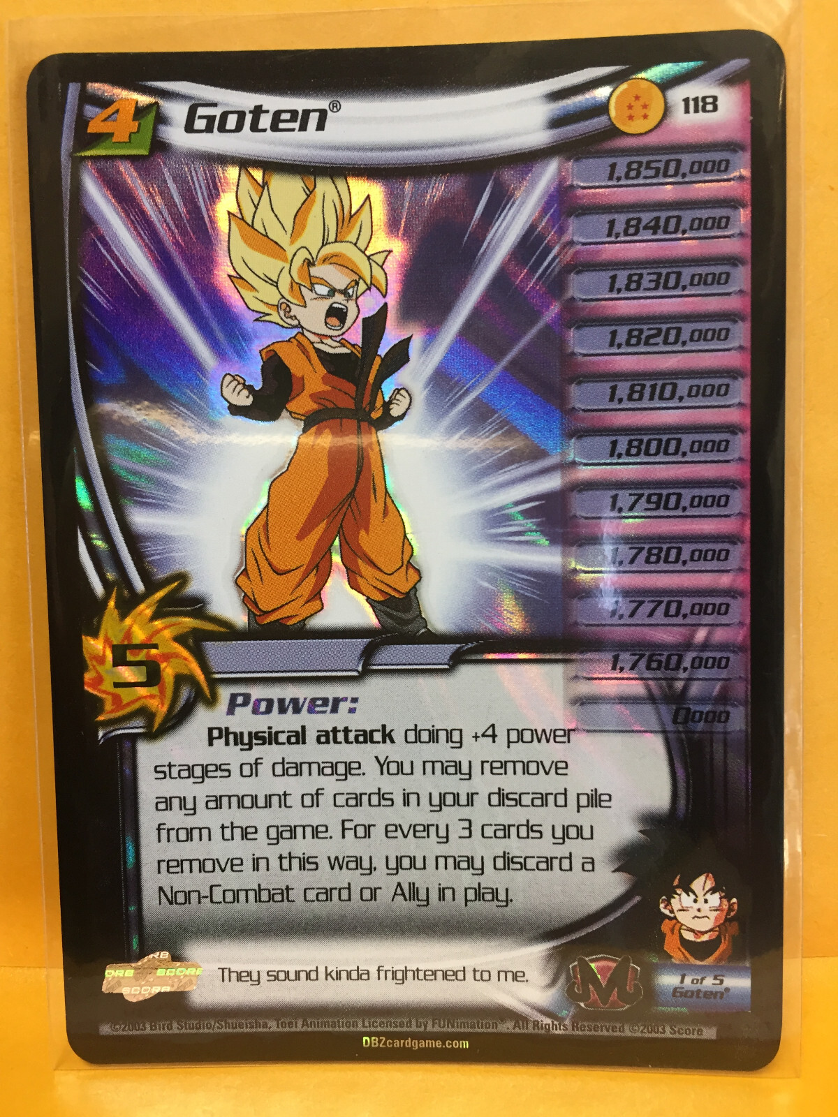2003 5-Star Holo Foil - Score Dragon Ball Z DBZ CCG TCG Card - You Pick ...