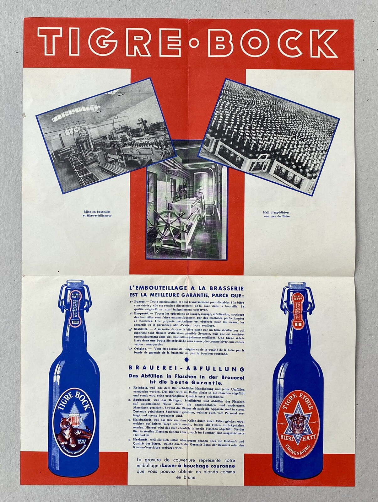 Dépliant Bière Hatt / Tigre Bock | eBay