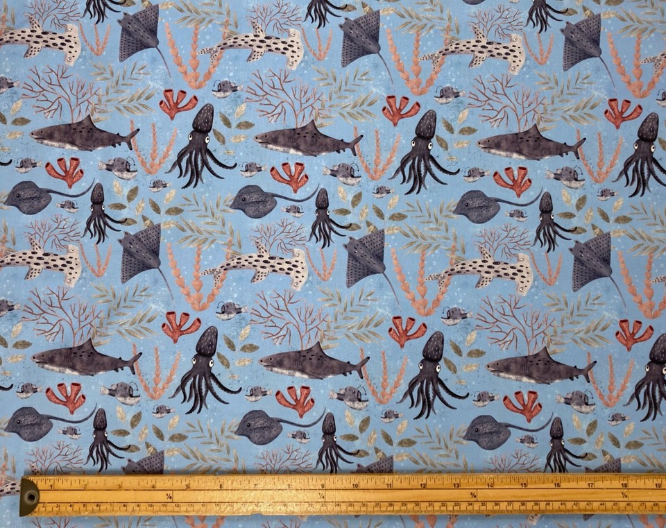 Seaside Cotton Fabric Mixed Ocean Nautical Sea Beach Patchwork Craft ...