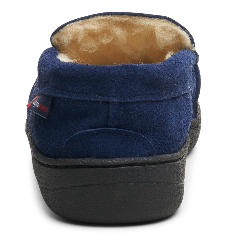 Alpine Swiss Mens Moccasin Slippers Genuine Suede House Shoe Memory ...