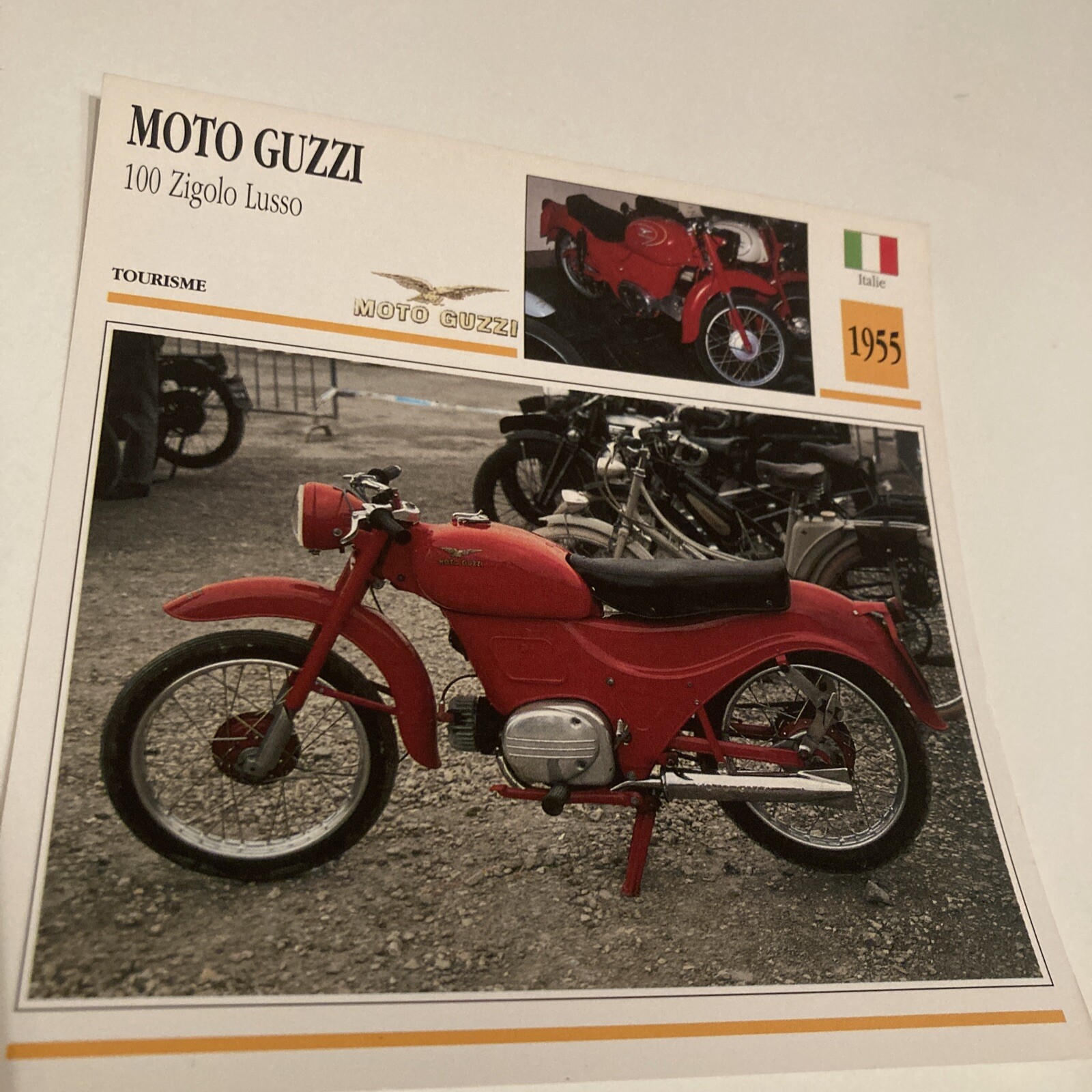 Moto Guzzi 100 Zigolo Lusso 1955 Collectible Motorcycle Map Atlas Italy ...