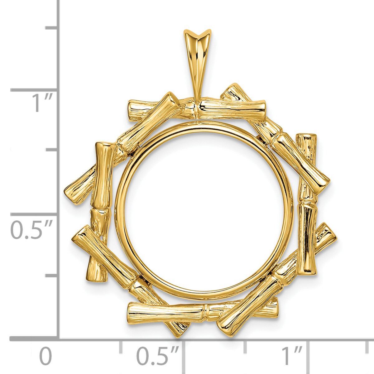 14K Yellow Gold Coin Bezel Pendant Mounting 14mm - 32mm Coin Size ...