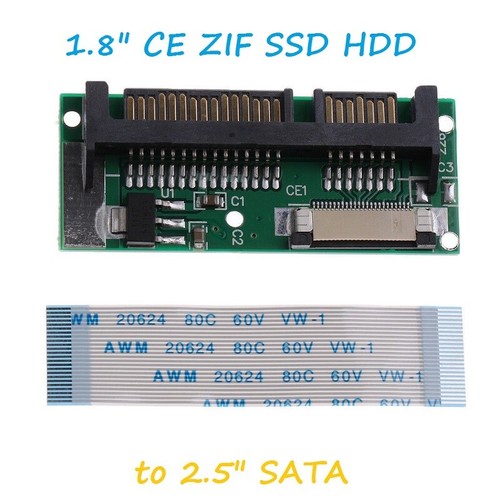 1.8" LIF ZIF CE SSD HDD to 7+15 Pin SATA Adapter Converter Cable Lead ...