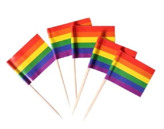 Rainbow Flag Party Toothpicks 50pk - Rainbow Mardi Gras Party Supplies ...
