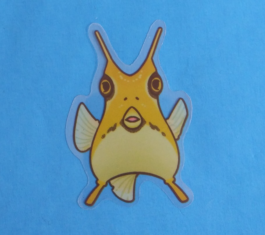Longhorn Cowfish Transparent Sticker 2.58" x 1.78" (AF) | eBay