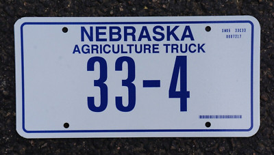 2010 Nebraska AGRICULTURE TRUCK FARM License Plate Low # 33 - 4 | eBay
