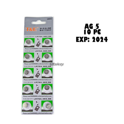 10 Pk AG5 LR754 393 309 193 LR48 D309 D393 Alkaline Button Cell Battery ...