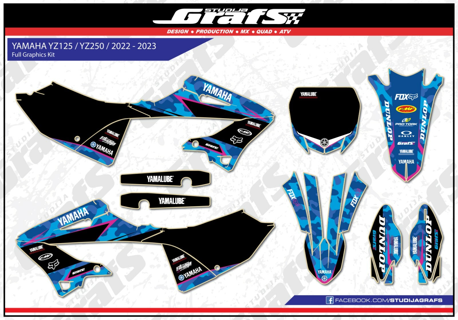 2022 2023 YZ 125 250 Graphics Kit For YAMAHA YZ125 YZ250 Decals ...