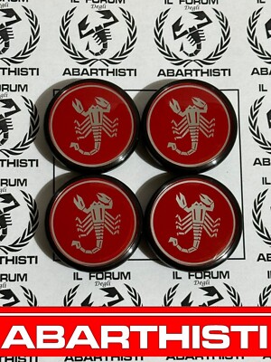 X4 Hub Caps Black Scorpion ABARTH 595 695 70th Anniversary Original ...