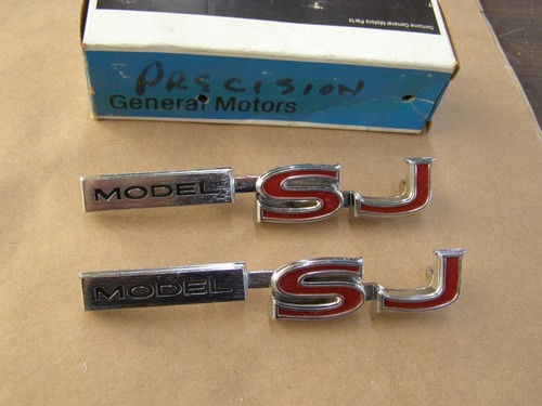 NOS OEM Pontiac 1969 1972 Grand Prix Model SJ Fender Emblems 1970 1971 ...