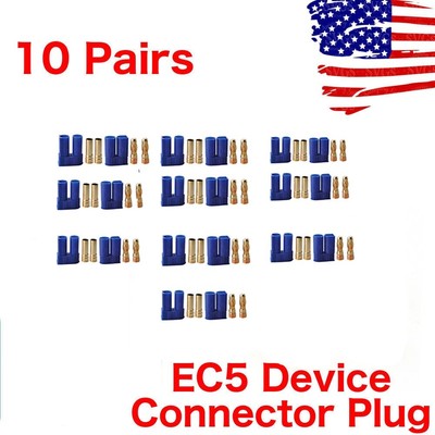 10 Pairs EC5 Device Connector Plug for RC Car Plane Helicopter Battery Lipo ESC | eBay