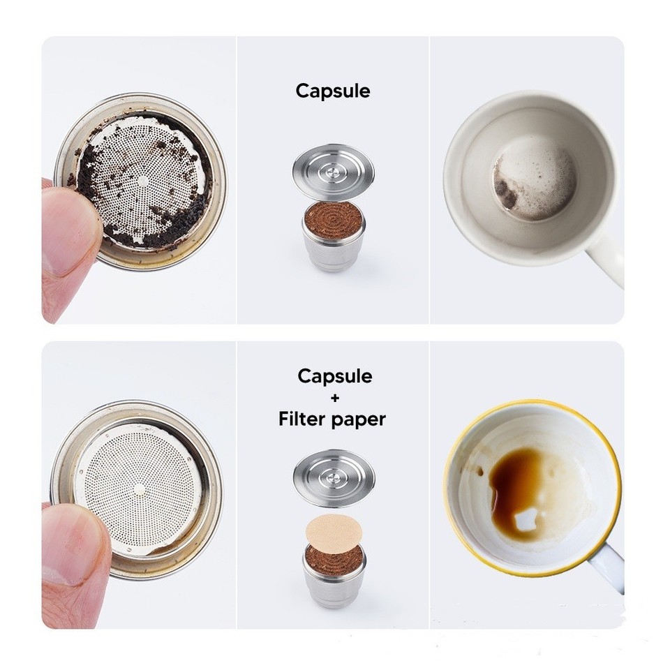 For Nespresso Stainless Steel Coffee Capsules Refillable Reusable ...